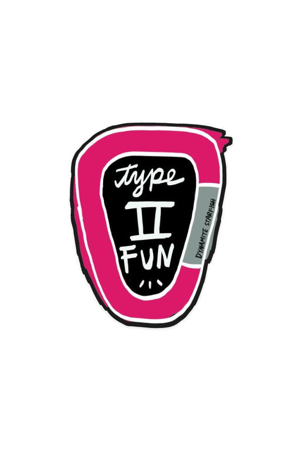 Type 2 Fun Pink Carabiner | Rock Climbing Sticker | Dynamite Starfish